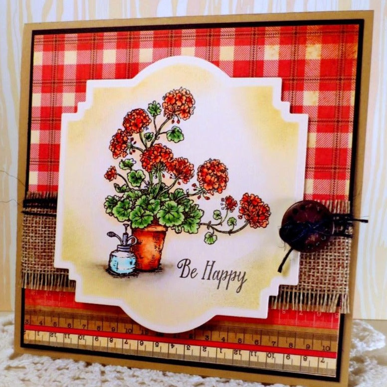 Potted Geranium Digital Stamp Set - Power Poppy by Marcella Hawley