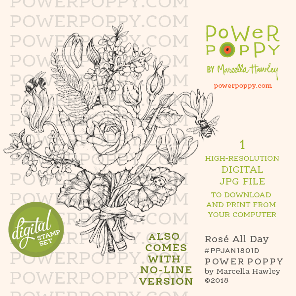 Rose All Day Digital Stamp Set - Power Poppy by Marcella Hawley