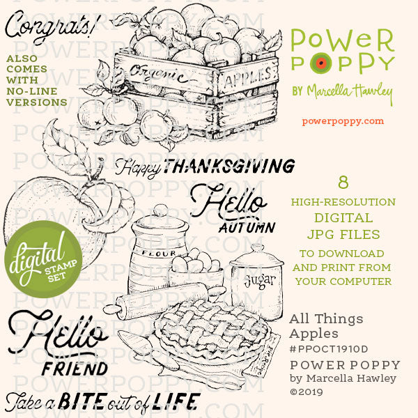 Rose Digital Stamp Set - Power Poppy by Marcella Hawley